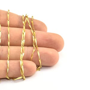 Brass Link Chain, 5M Raw Brass Bar Chain, Stick Chain, Link Chain (8 ...