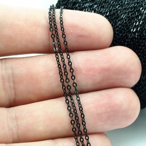 Black Goth Chain, 90 M (1.5x2mm) Black Brass Soldered Chain - Y006 ...