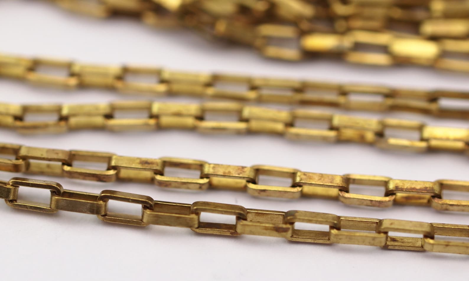Link Chain Rectangle Chain 5 M. Rectangle Raw Brass Chain - Etsy