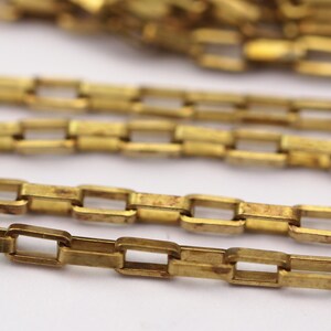 2mm Link Chain, 10 M. Rectangle Raw Brass Chain, Open Link (3.5x2mm ...