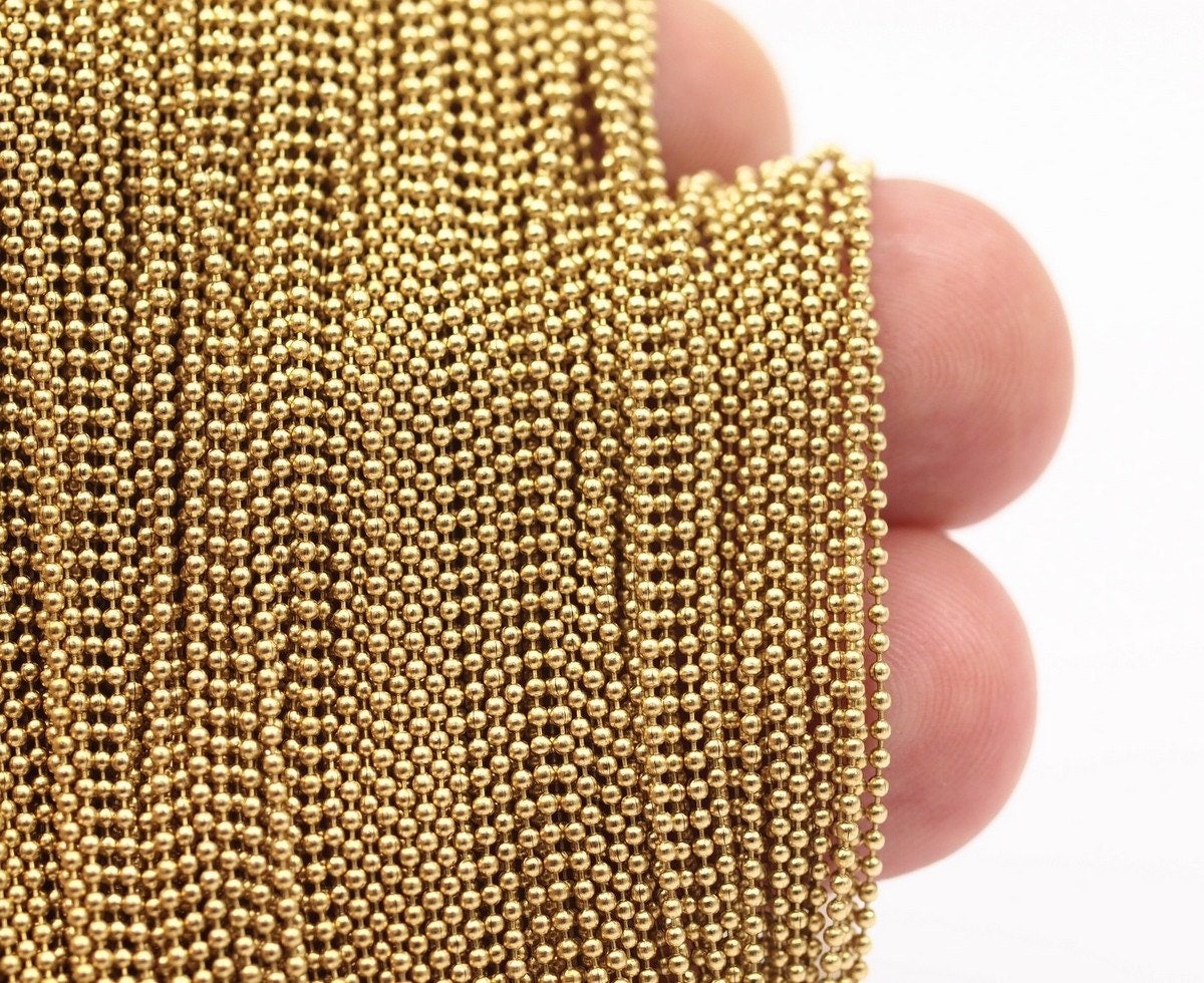 1mm Ball Chain 5 M. 1mm Raw Brass Ball Chain Brs4-4 Z017 - Etsy