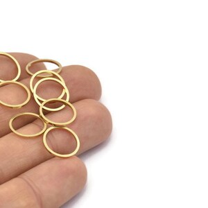 13mm Circle Connectors - 50 Raw Brass Circle Connectors (13x1x1mm) Bs ...