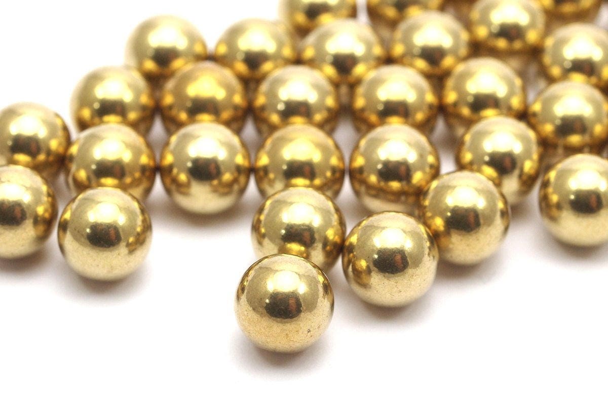 8mm Ball Beads 20 Raw Brass Ball Beads Without Holes 8mm | Etsy