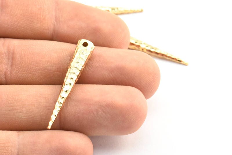 Gold Hammered Spike 1 Gold Plated Brass Hammered Spike Tribal | Etsy