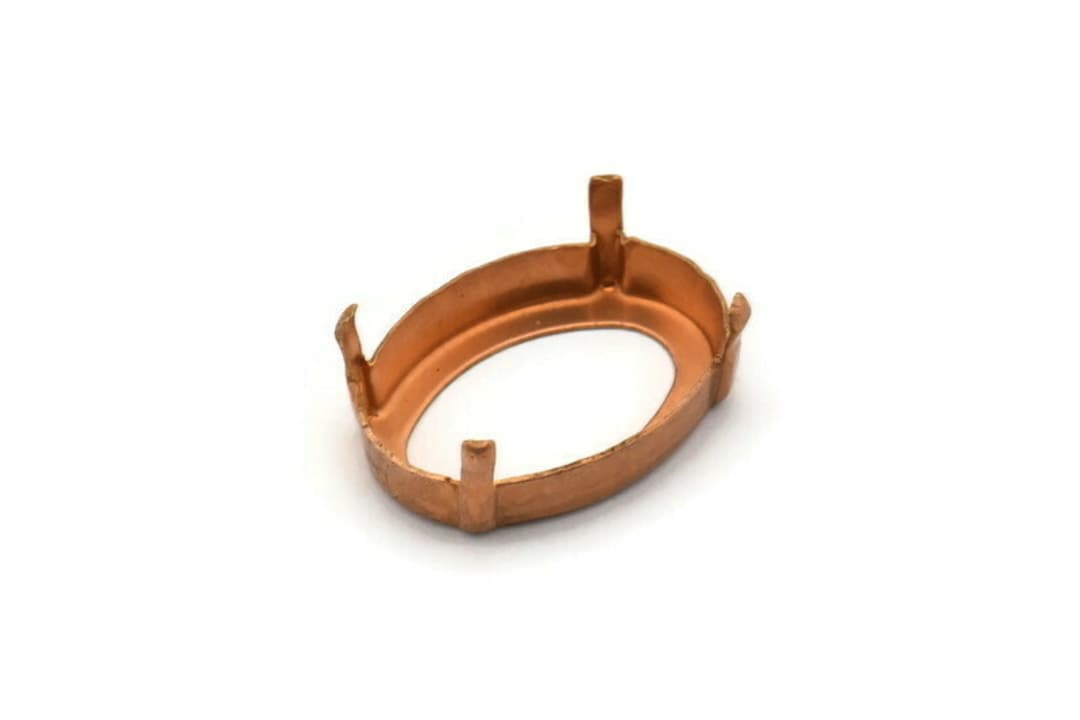Vintage Copper Setting, 4 Vintage Raw Copper Oval Bezel Settings With 4 ...