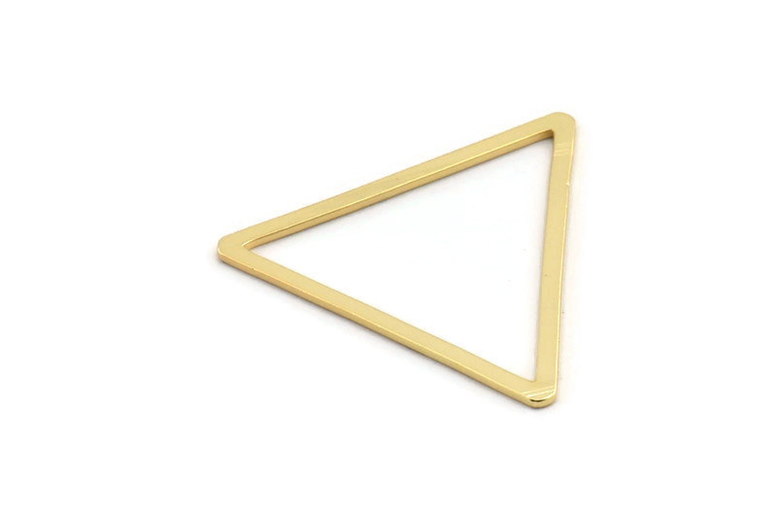 Gold Triangle Charm, 4 Gold Plated Brass Triangle Rings, Findings ...