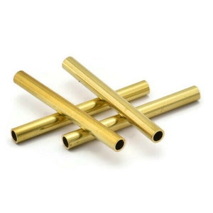 Industrial Long Tubes - 5 Raw Brass Industrial Long Tube Findings ...