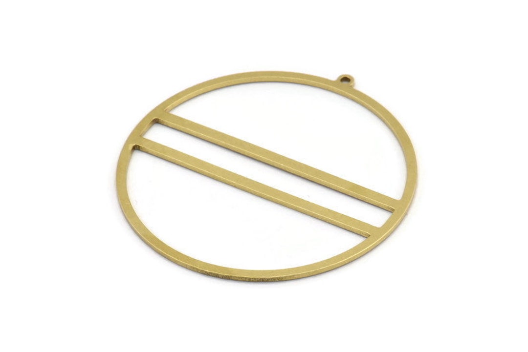 Brass Circle Charm, 4 Raw Brass Circle Charms With 1 Loop, Charm ...