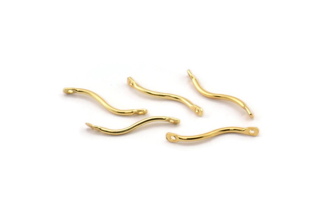 Gold Connector, 24 Gold Plated Metal Curved Connectors , Findings (21mm ...