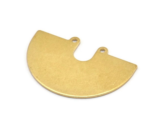 Semi Circle Blanks Half Moon Shape 40x20x0.8mm Raw Brass Pendant 2mm 0 ...