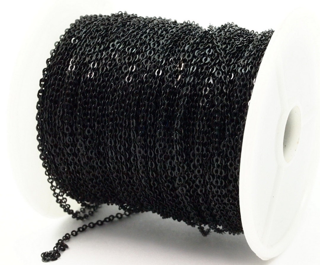 Black Goth Chain, 90 M (1.5x2mm) Black Brass Soldered Chain - Y006 ...