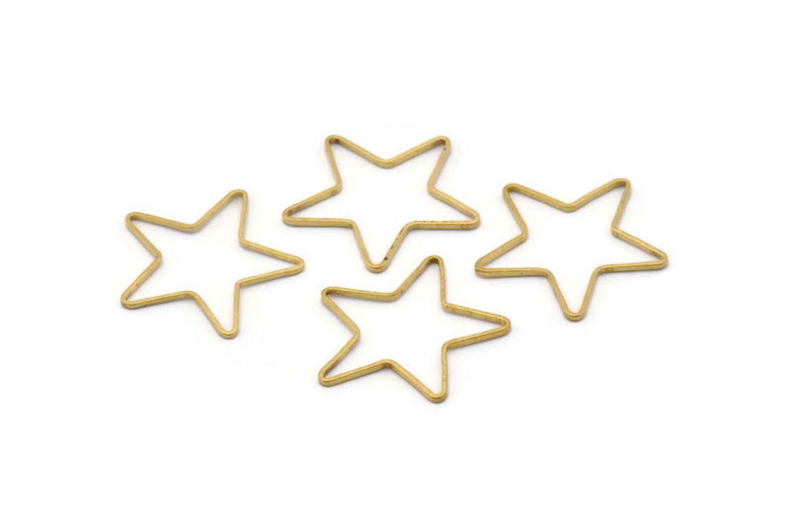 Brass Star Charm 50 Raw Brass Open Star Charms 24x0.8x0.6mm - Etsy