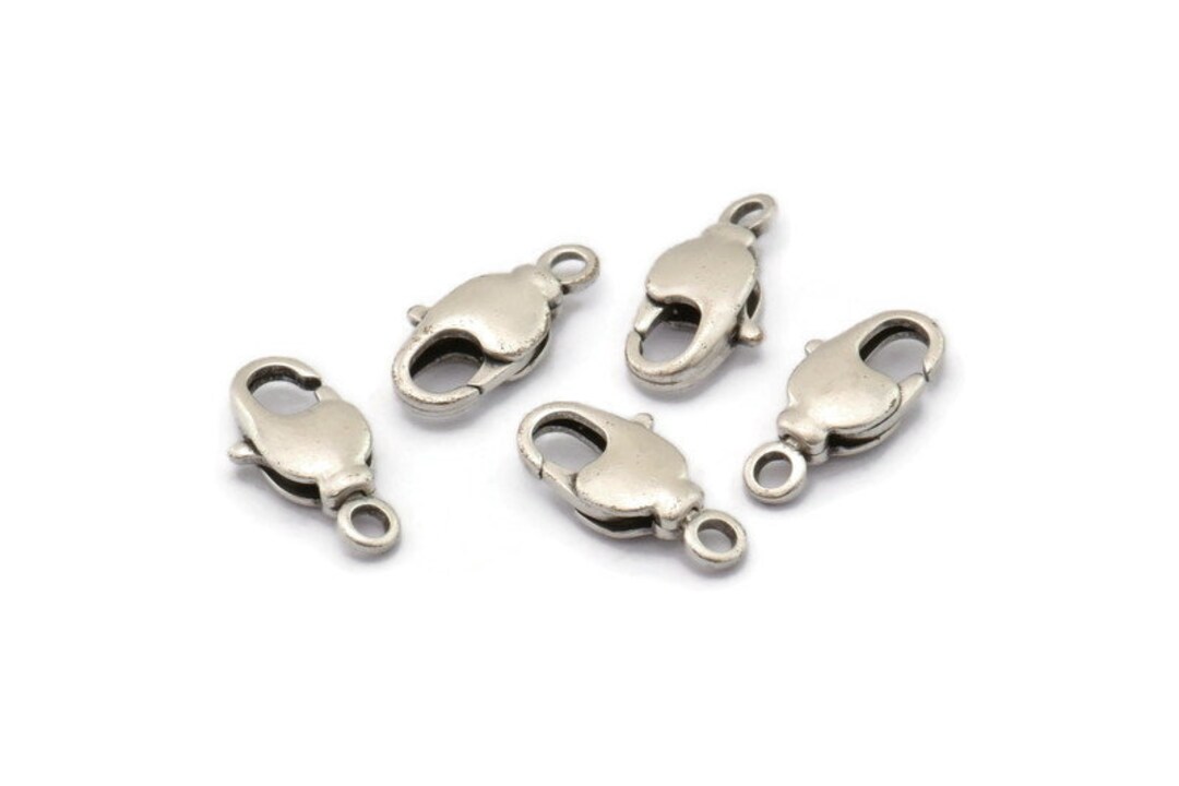 Silver Parrot Clasp, 6 Antique Silver Plated Brass Swivel Lobster Claw ...