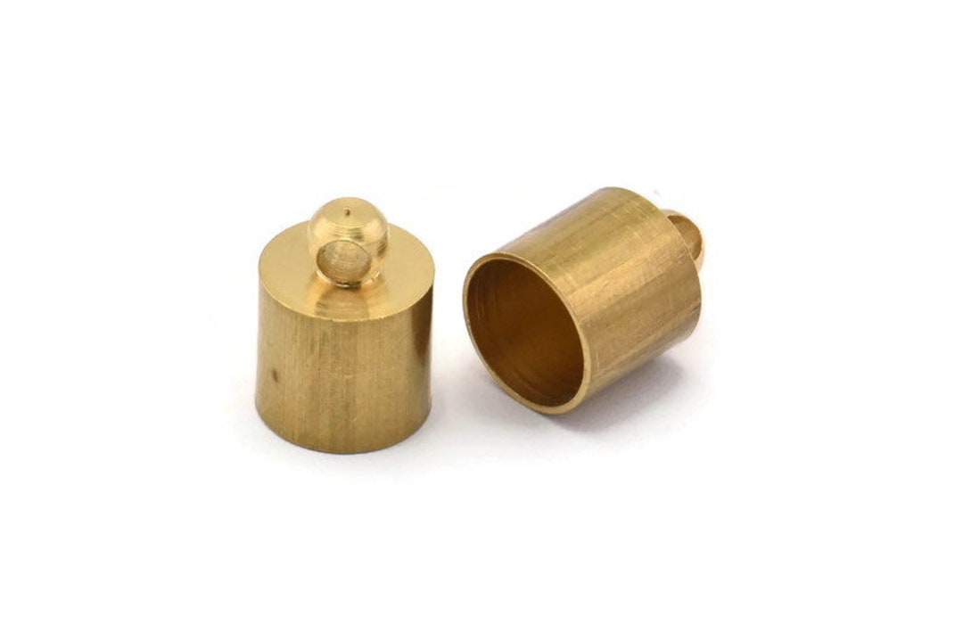 Brass Tassel Caps, 12 Raw Brass End Caps, Cord Tips for 8mm Cord ...