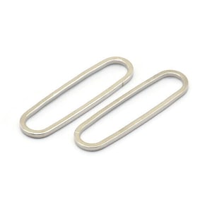 Silver Oval Connectors, 50 Silver Tone Oval Connectors, Rings, Findings ...