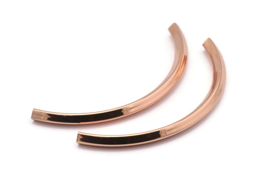 Rose Gold Tube, Square Oval Rose Gold Plated Tubes (95x5x5mm) Sq20 ...