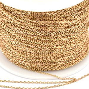 Brass Link Chain, 10 Meters - 33 Feet Raw Brass Soldered Chain (1x1.5mm ...