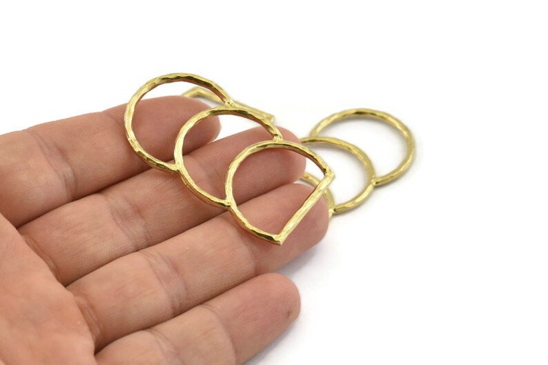 D Shape Connector 2 Raw Brass D Shape Connectors Rings | Etsy
