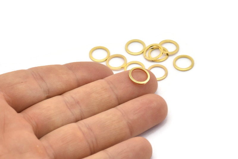 Gold Circle Ring 12 Gold Plated Brass Round Rings Charms - Etsy