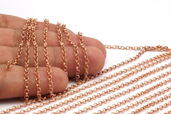 Red Brass Rolo Chain Soldered Copper Rolo Chain 2.5mm Mb | Etsy
