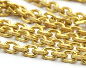 Rectangle Link Chain 1 M. Raw Brass Rectangle Link Chain