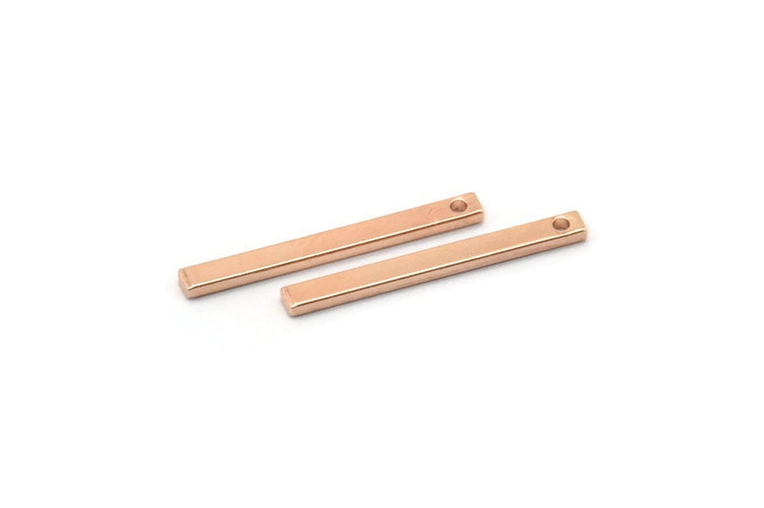 Rose Gold Bar, 12 Rose Gold Plated Brass Bar With 1 Hole (20x2x1mm) BS ...