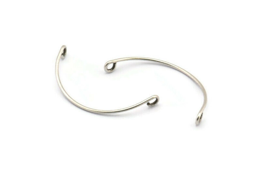 Semi Circle Wire Connector, 12 Antique Silver Plated Brass Semi Circle ...