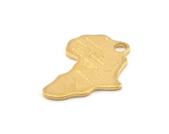 Brass Africa Continent Charms Raw Brass Africa Earrings and Pendants ...