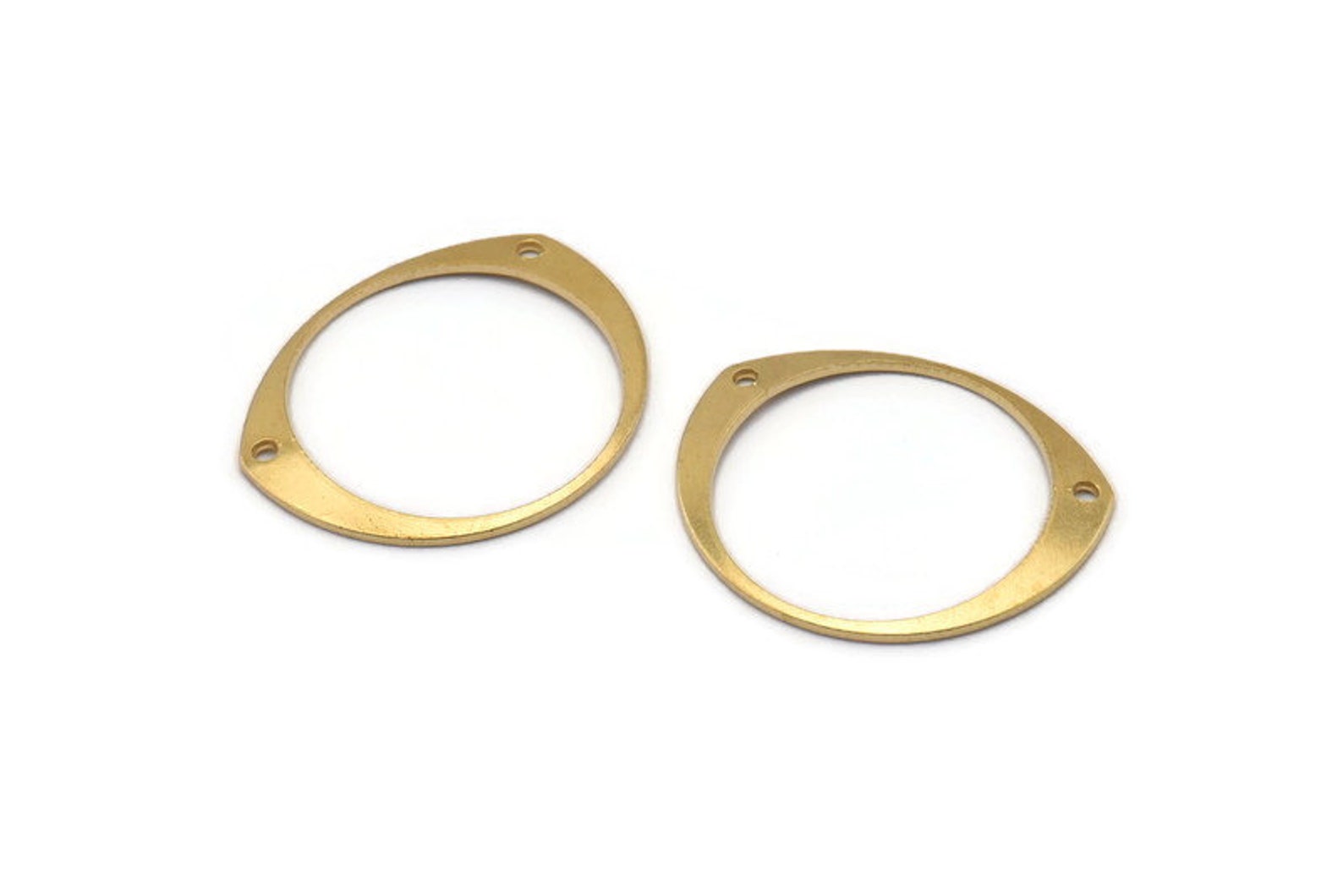 Brass Circle Connector, 24 Raw Brass Circle Connectors With 2 Holes ...