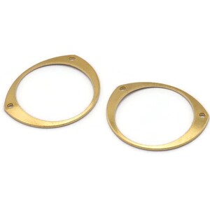 Brass Circle Connector, 24 Raw Brass Circle Connectors With 2 Holes ...