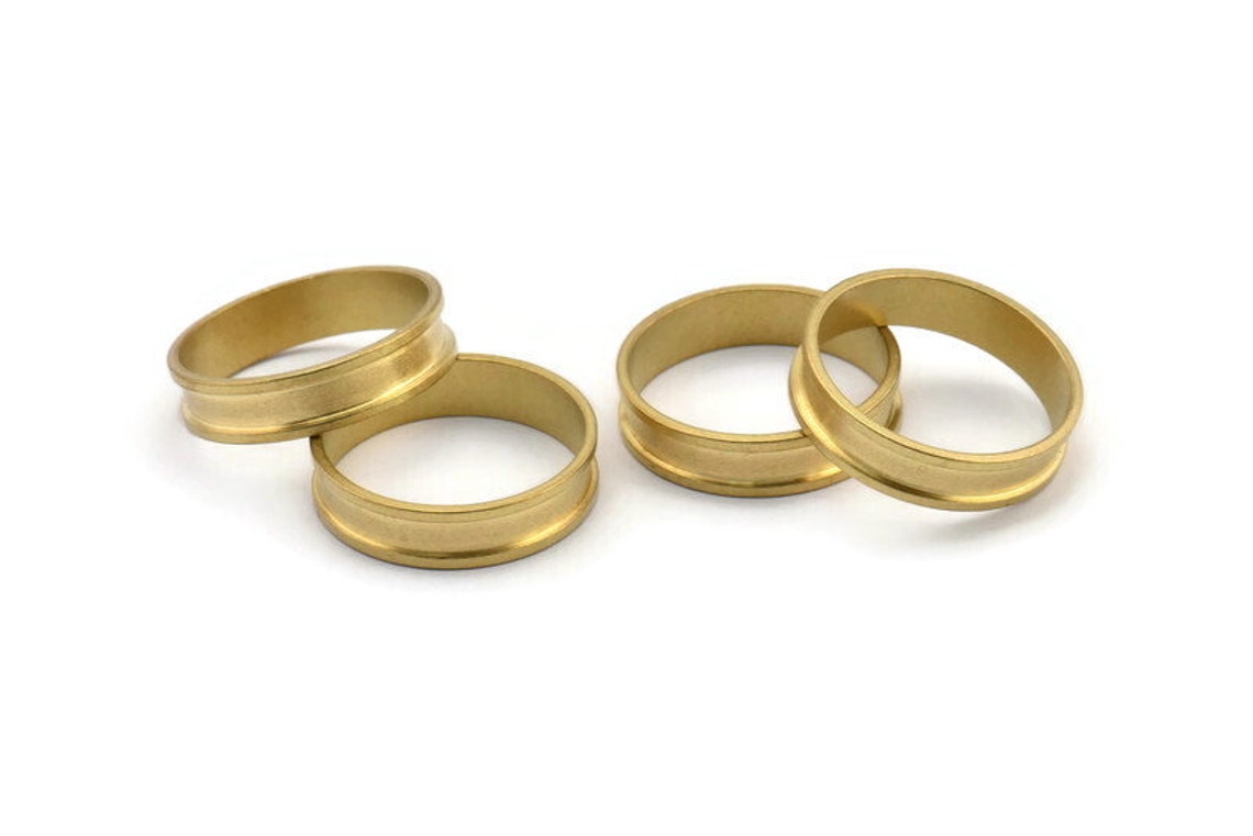 Brass Channel Ring 10 Raw Brass Channel Ring Settings glue - Etsy