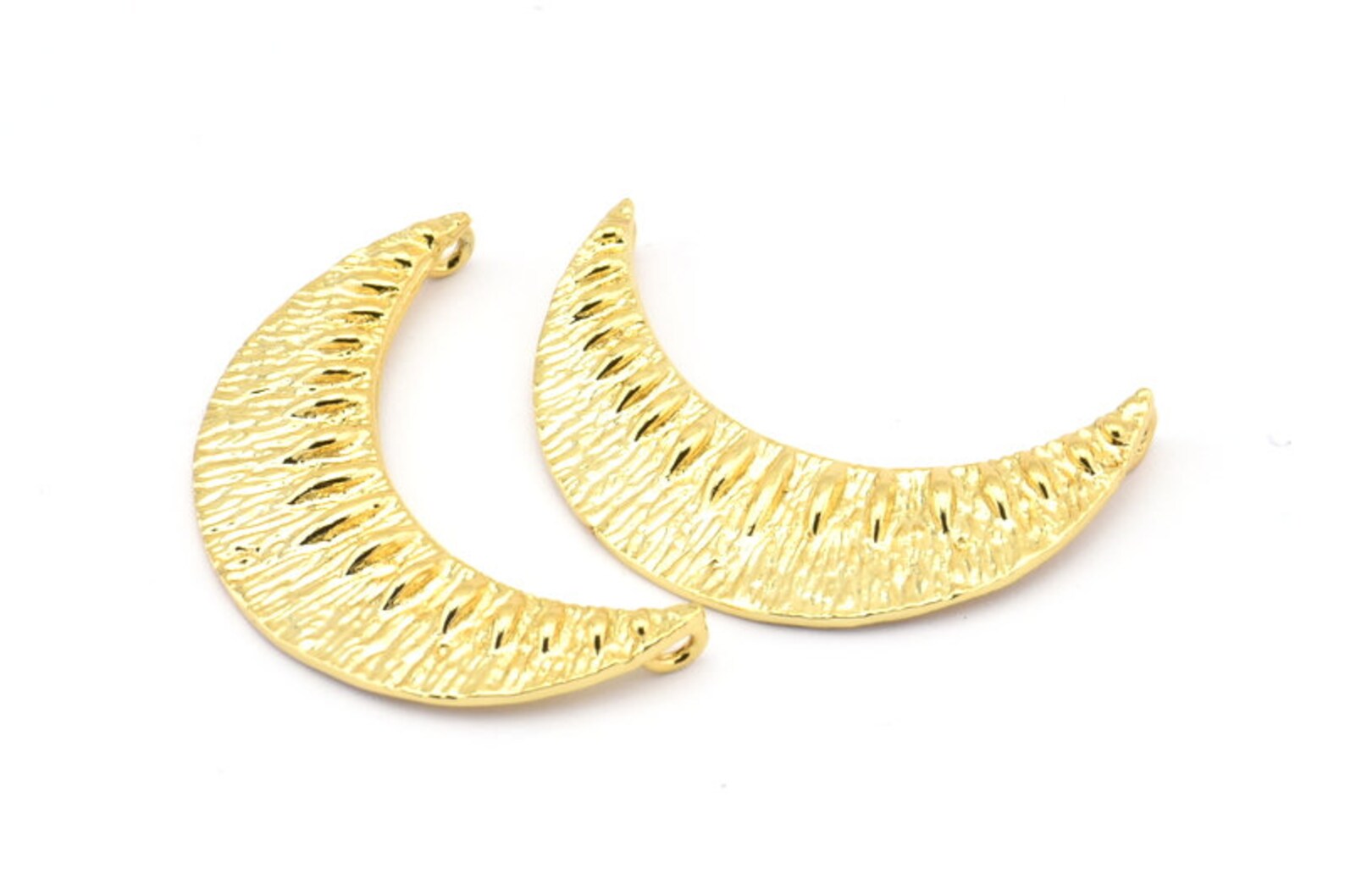 Gold Crescent Pendant 1 Gold Plated Brass Textured Crescent - Etsy
