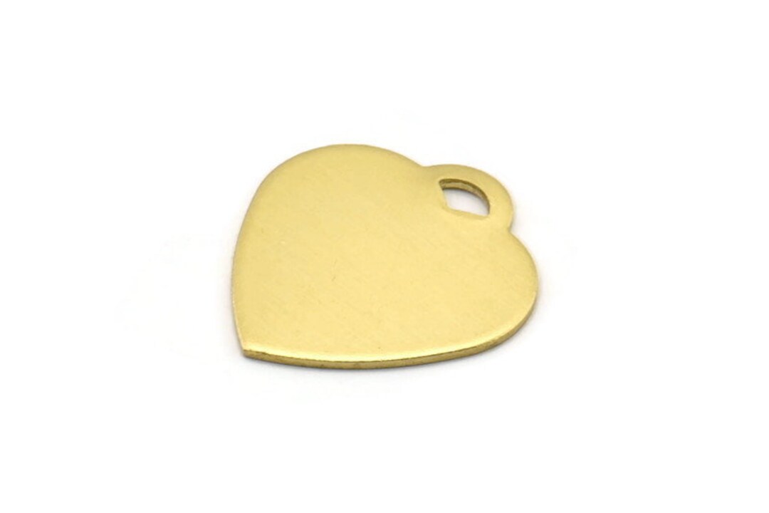 Brass Heart Blank, 12 Raw Brass Heart Stamping Blanks With 1 Loop ...