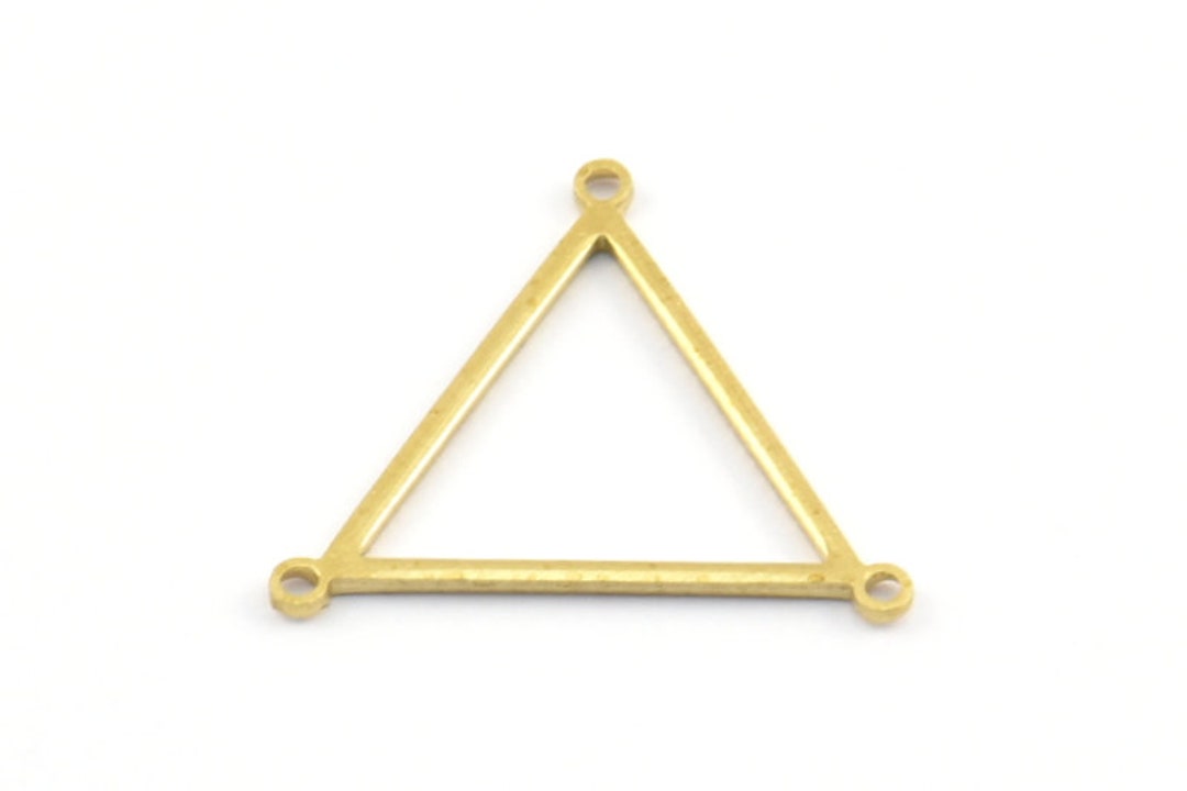 Brass Triangle Connector, 24 Raw Brass Triangle Connectors With 3 Loops ...