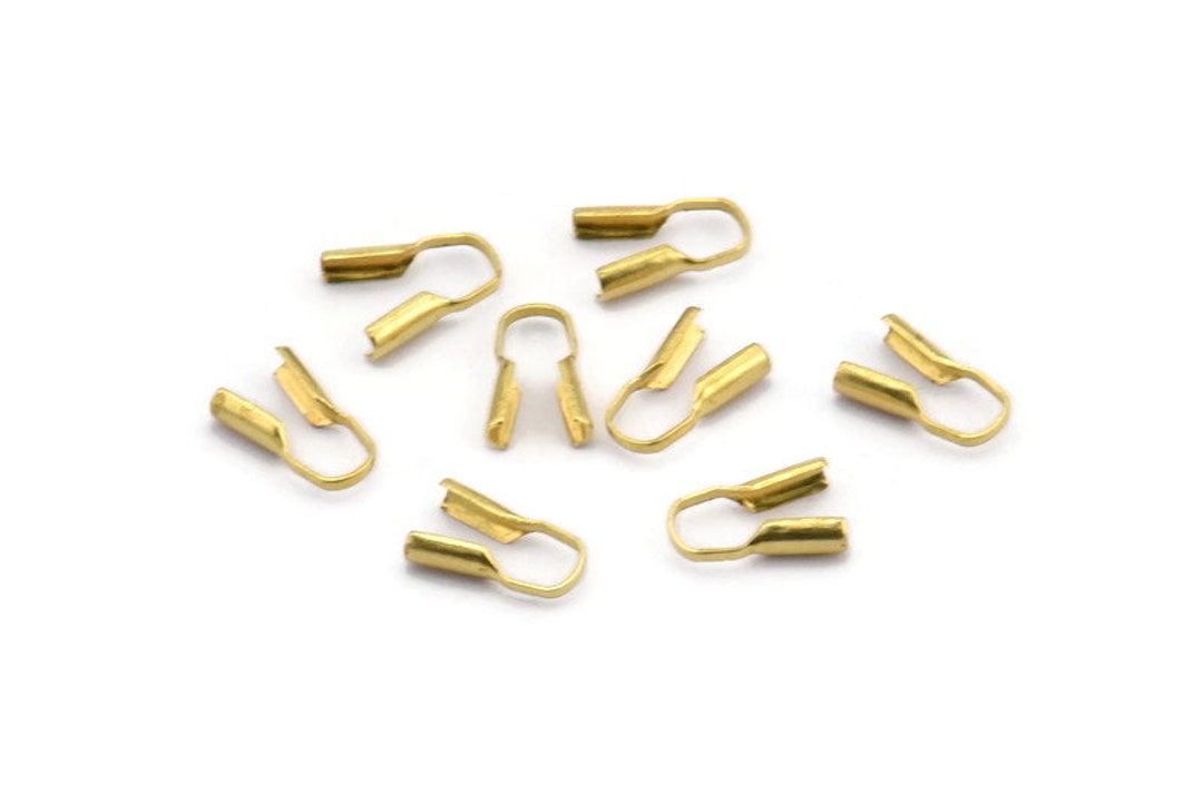 Snake Chain End Caps, 50 Raw Brass Snake Chain Parts, End Caps, Jewelry ...
