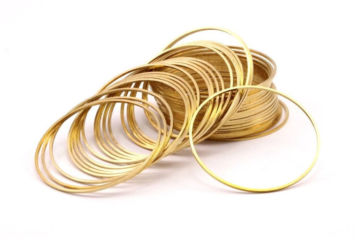 45mm Circle Connectors 24 Raw Brass Circle Connectors | Etsy