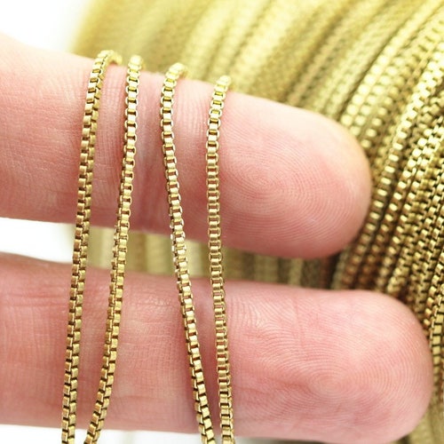 Cube Chain Link Chain 10m Cube Raw Brass Chain 1.8mm - Etsy