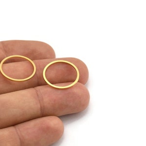 19mm Circle Connectors - 50 Raw Brass Circle Connectors (19x1x1mm) Bs ...