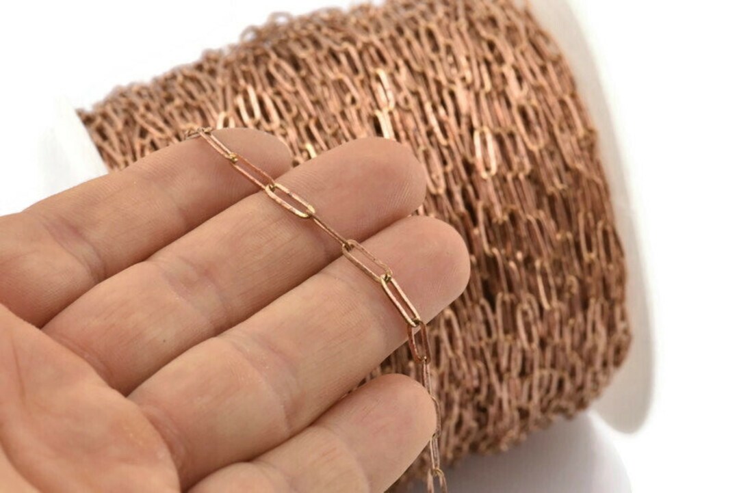 Brass Link Chain, Raw Brass Chain, Oval Link Chain, Paperclip Chain ...