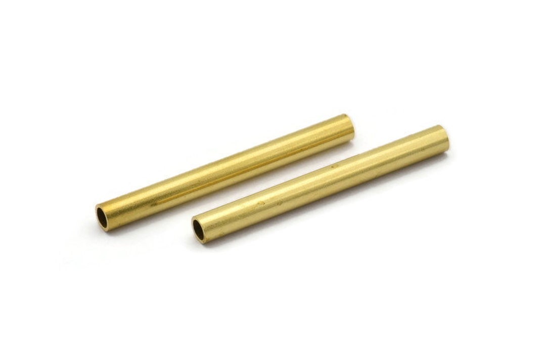 Industrial Long Tubes - 5 Raw Brass Industrial Long Tube Findings ...