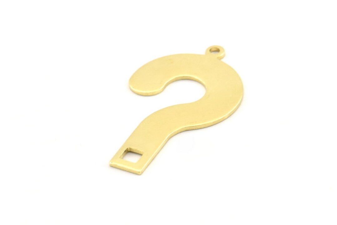 Brass Question Mark Charm, 12 Raw Brass Question Mark Charms With 1 ...