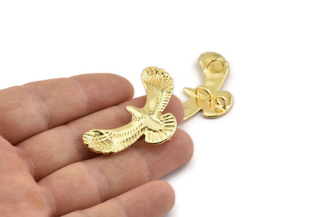 Gold Eagle Charm Gold Plated Brass Eagle Pendants With 4 | Etsy