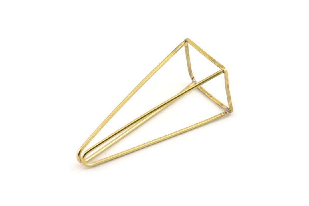 Brass Prism Earring, 4 Raw Brass Triangle Prism Earrings, Charms ...