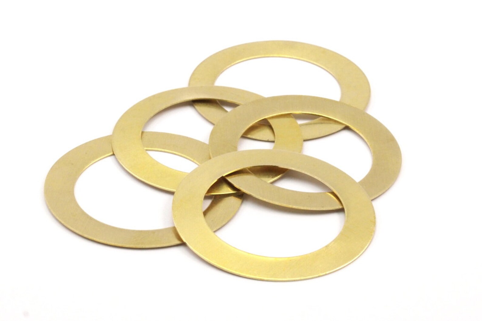 Brass Circle Connector - 16 Raw Brass Circle Connector Blanks ( 40x4mm ...