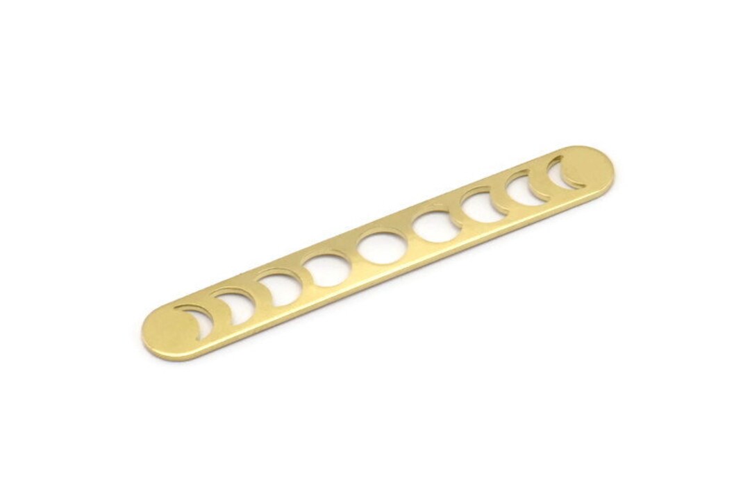 Brass Oval Blank, 6 Raw Brass Moon Phases Shaped Blanks, Oval Bars ...
