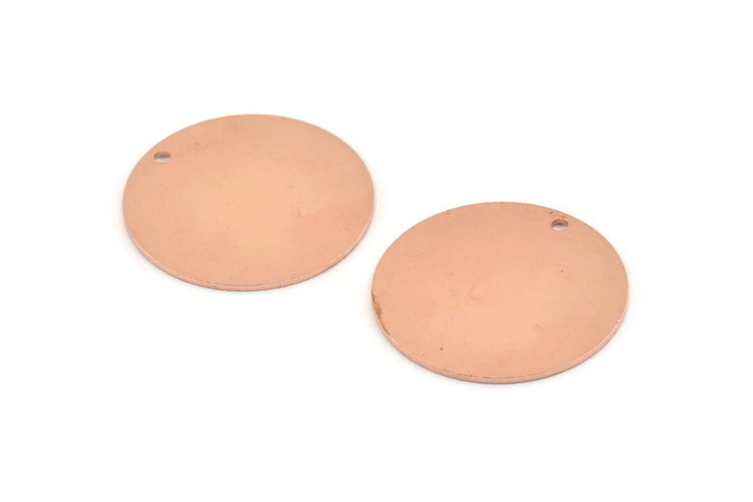 Copper Round Tag, 6 Raw Copper Stamping Tags, Personalized Letter Tag ...