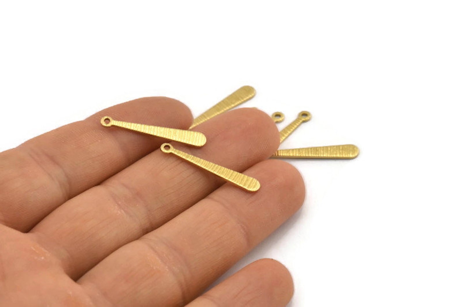 Brass Stick Charm, 50 Textured Raw Brass Stick Charms With 1 Hole ...