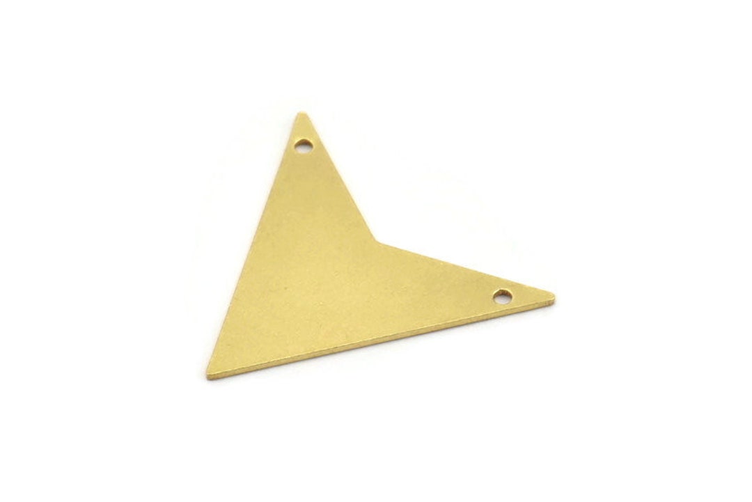 Arrow Triangle Pendant, 10 Raw Brass Triangle Pendants With 2 Holes ...
