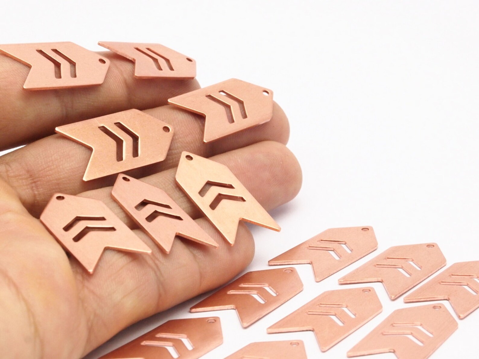 Copper Arrow Chevron 10 Raw Copper Arrow Chevron Charms | Etsy