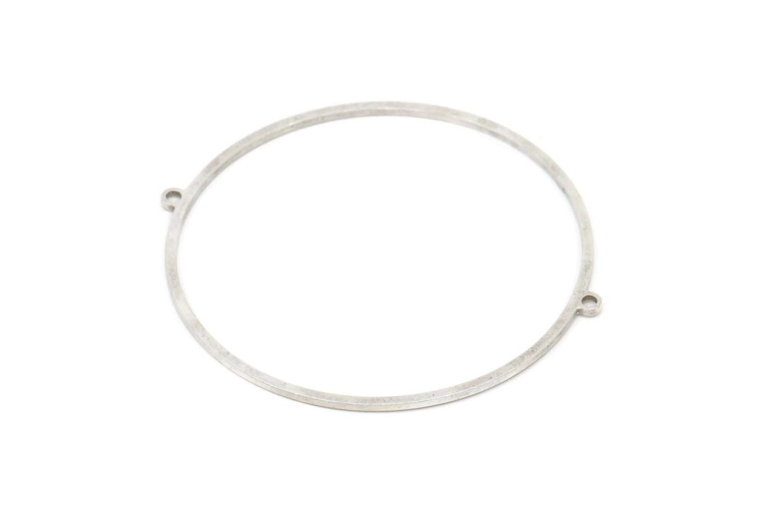 Silver Round Connector, 6 Antique Silver Plated Brass Round Shaped ...